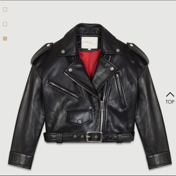 Maje | Jackets & Coats | Maje Cropped Leather Biker Jacket | Poshmark